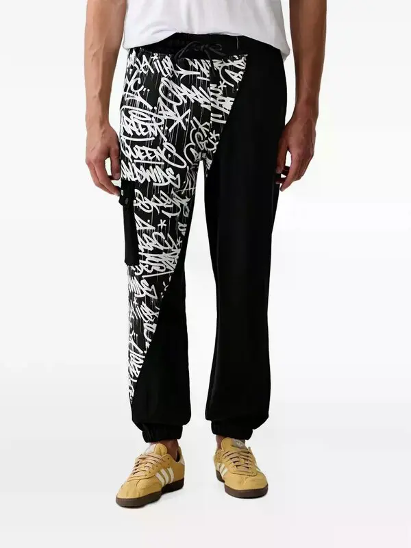 SPRAYGROUND Graffiti-print Cargo-pocket Track Pants - Black