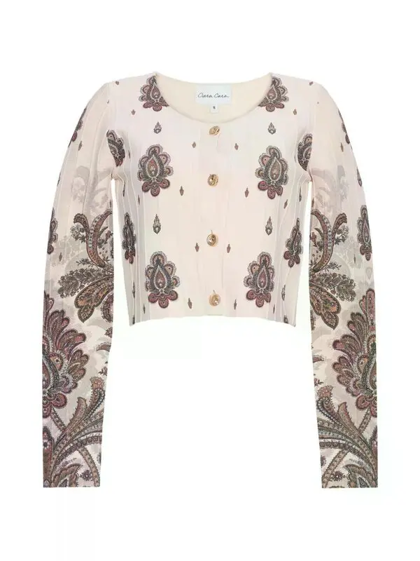 Cara Cara Rose Paisley-print Cardigan