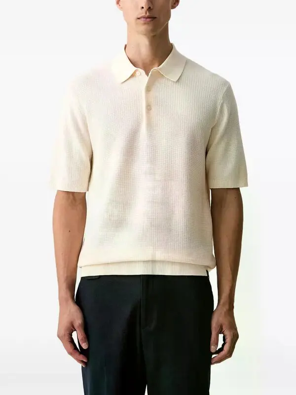 Scotch & Soda Waffle-knit Short-sleeve Polo Shirt
