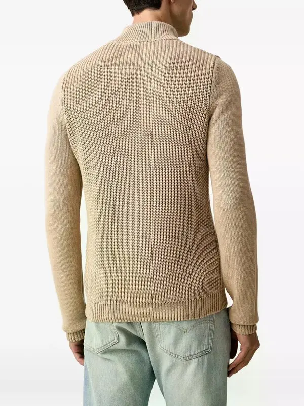 AERONAUTICA MILITARE Ribbed Button-neck Cotton Pullover