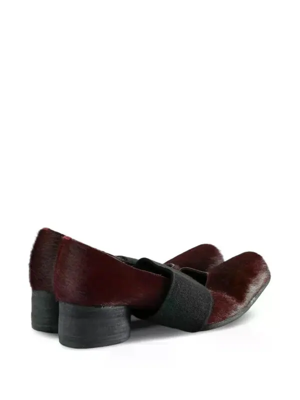 UMA WANG Elasticated Pony-hair Pumps - Red