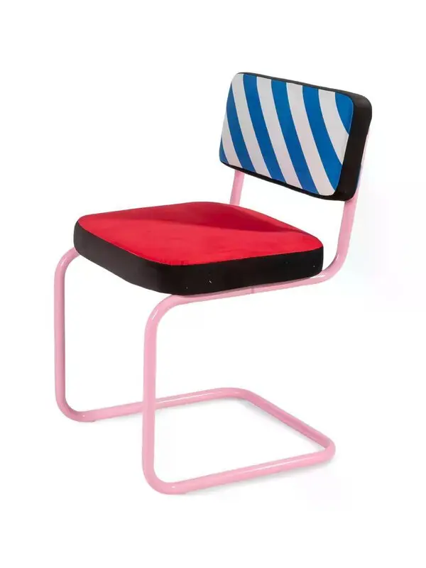 SELETTI Striped Padded Chair - Red