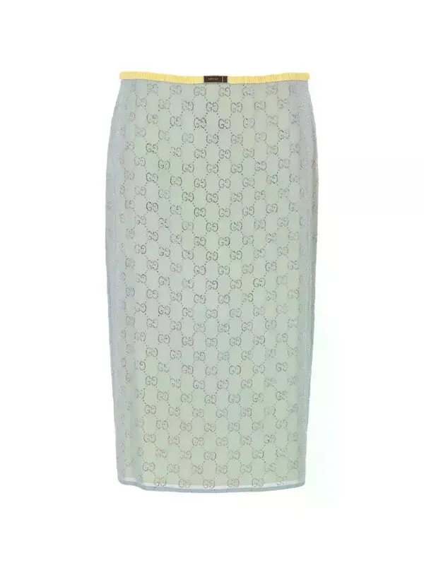 Gucci Silk Stretch Chiffon Skirt With Crystals