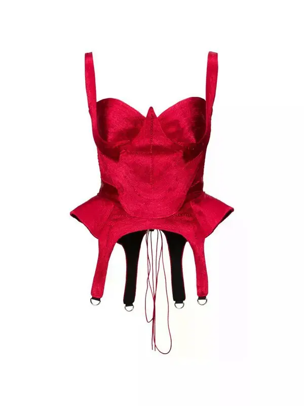 NORINA ST Kaly Lace-up Corset Top - Red