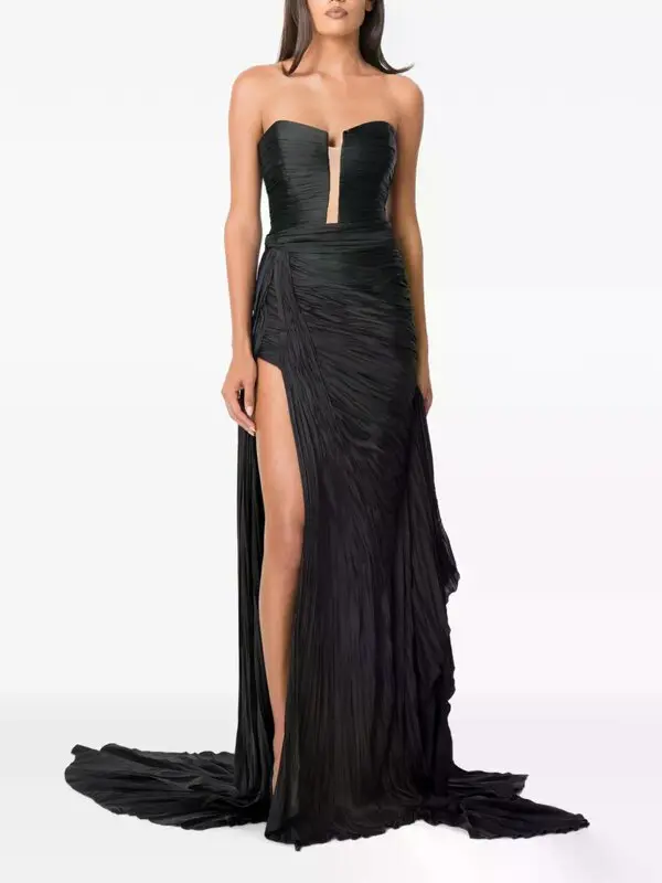 NORINA ST Ruched Strapless Gown