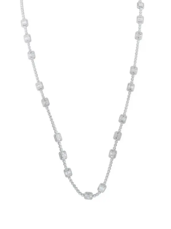 LB EXCLUSIVE Diamond Station Necklace - Silver