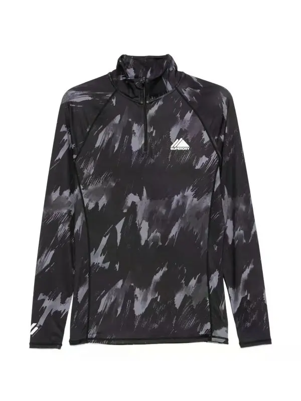 Superdry Brush-camo Zip-fastening T-shirt