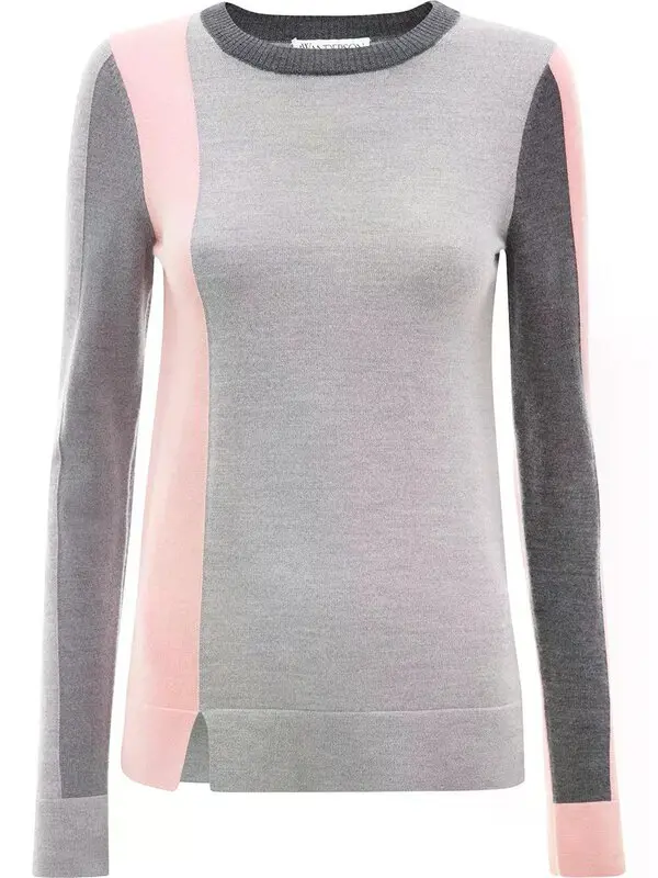 JW Anderson Colourblock Crewneck Jumper - Grey
