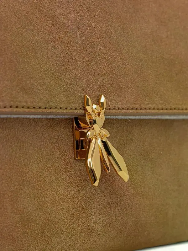 Patrizia Pepe Fly-plaque Suede Shoulder Bag