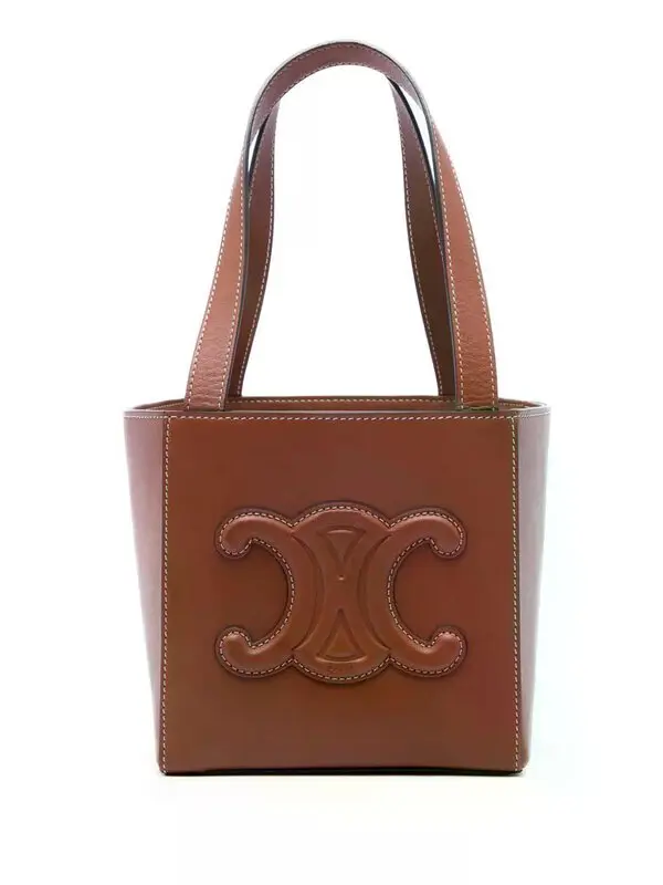 Celine Calfskin Cuir Triomphe Cube Handbag - Brown
