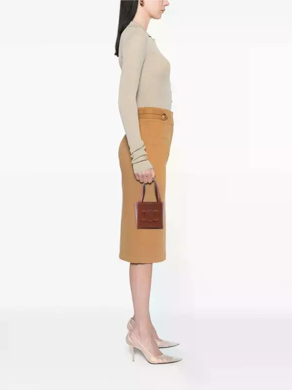 Celine Calfskin Cuir Triomphe Cube Handbag - Brown