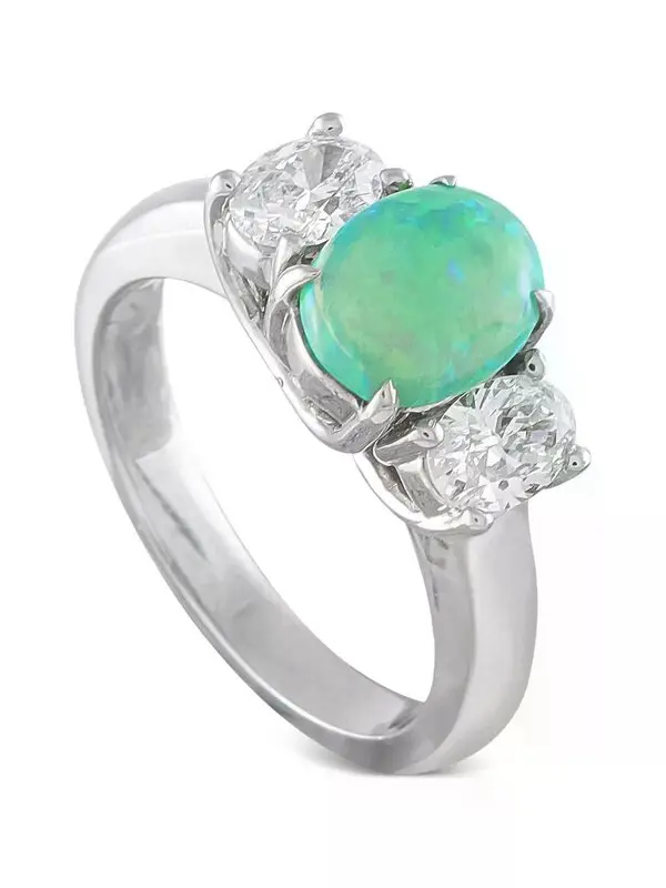 LB EXCLUSIVE Opal And Diamond Three-stone Ring - Silver