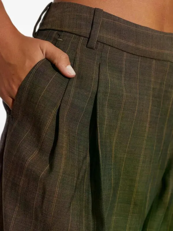 GANNI Trousers In Pinstripe Wool