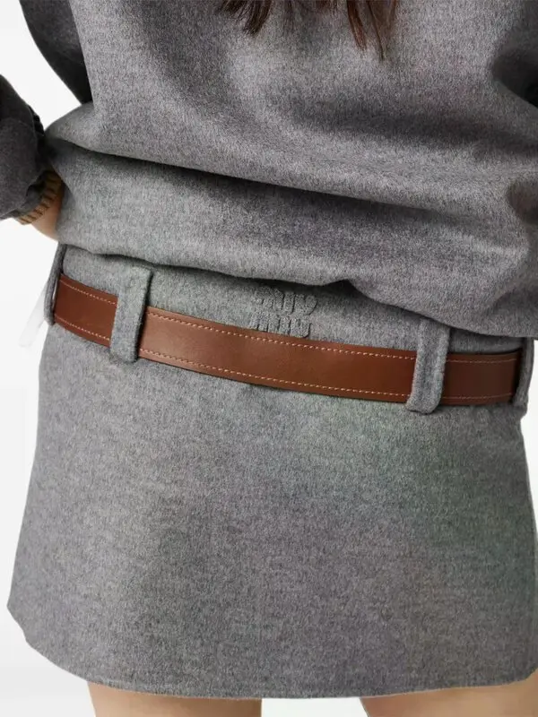 Miu Miu Double Cashmere And Wool Mini Skirt