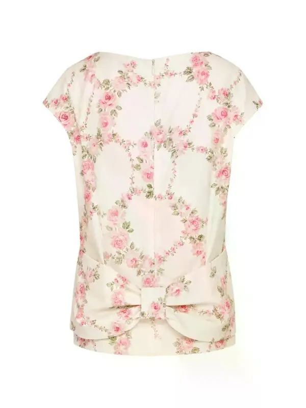 Simone Rocha Floral-print Bow-detail Blouse