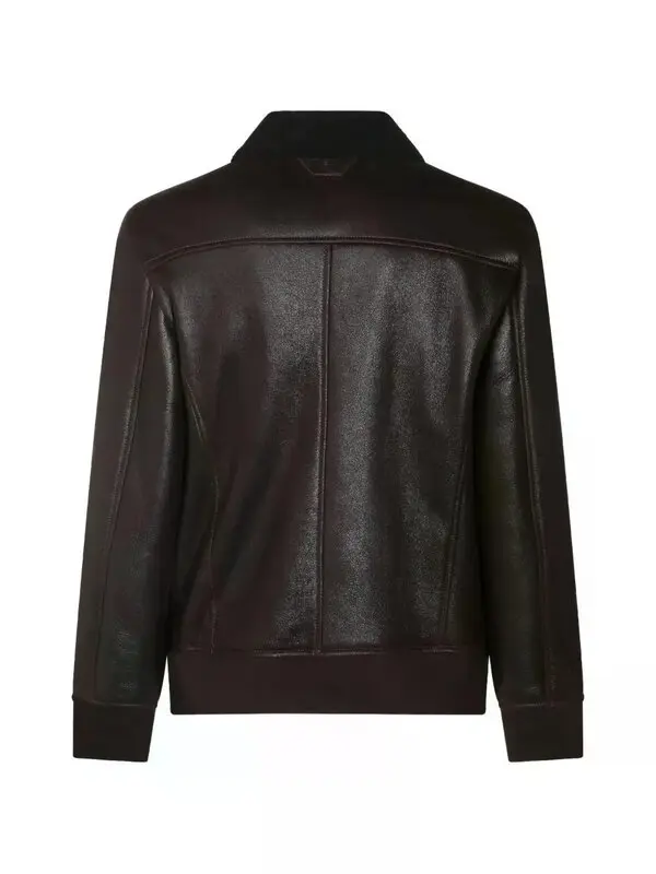 SALVATORE SANTORO Shearling-collar Leather Jacket