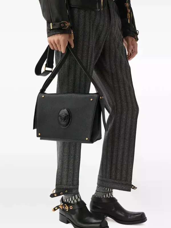 Versace Lou Small Leather Messenger Bag