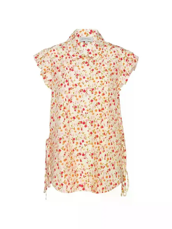 LEE MATHEWS Floral-print Ruffled Blouse