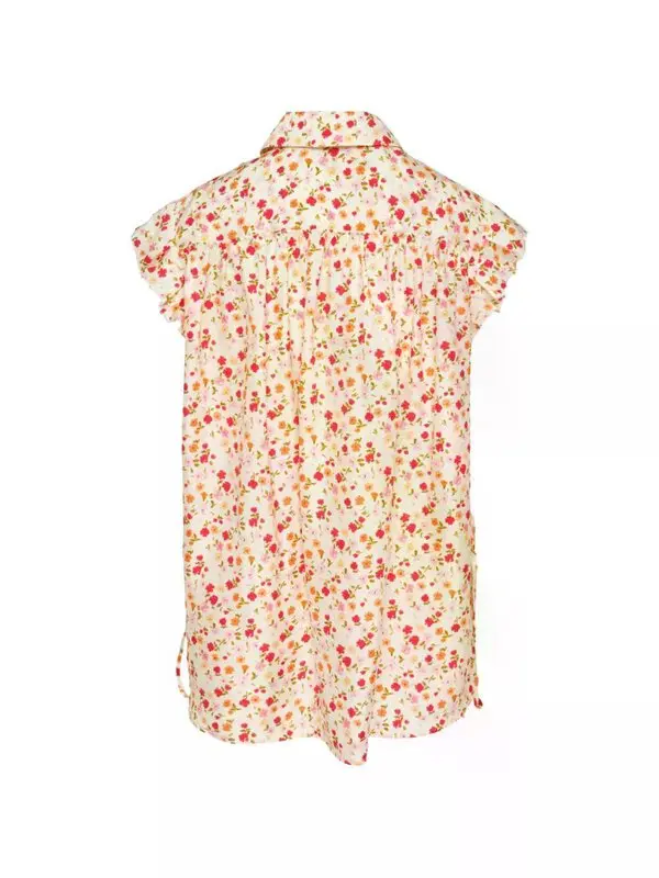 LEE MATHEWS Floral-print Ruffled Blouse