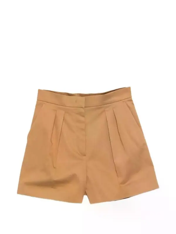 Max Mara Stretch Cotton Satin Shorts Earth - Neutrals