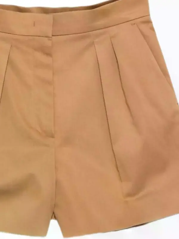 Max Mara Stretch Cotton Satin Shorts Earth