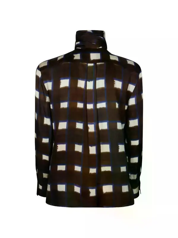 Incotex Check-print Pussy-bow Blouse
