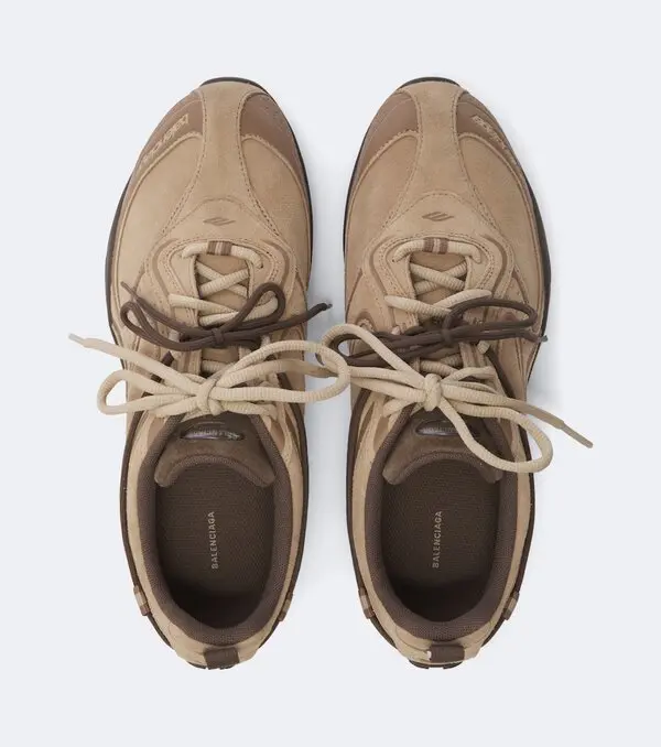Balenciaga Radar Velvety Suede Sneakers - Beige