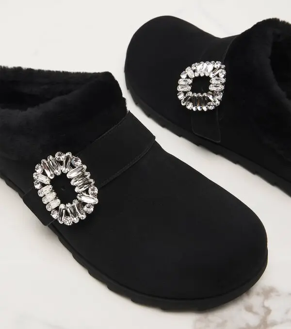 ROGER VIVIER Slidy Viv' Suede Mules