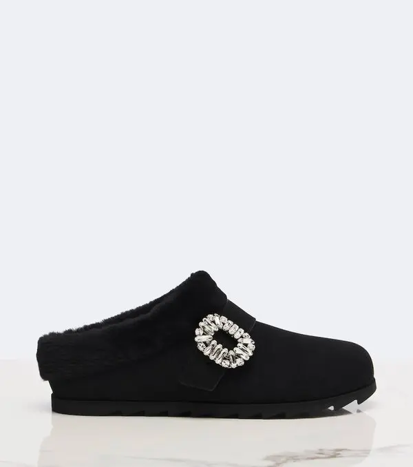 ROGER VIVIER Slidy Viv' Suede Mules