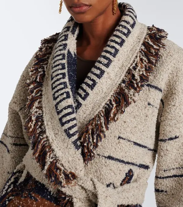 Alanui Riding The Waves Cotton And Wool Blend Cardigan - Multicoloured