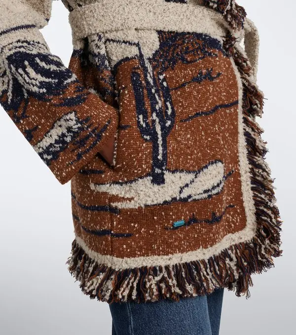 Alanui Riding The Waves Cotton And Wool Blend Cardigan - Multicoloured