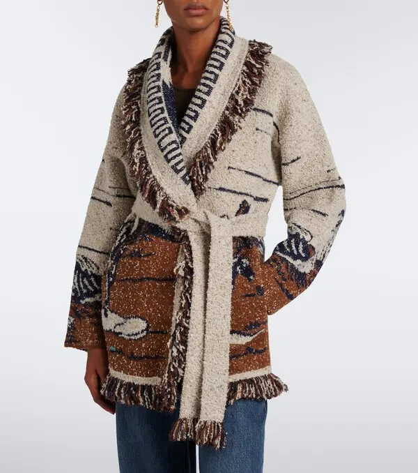 Alanui Riding The Waves Cotton And Wool Blend Cardigan - Multicoloured