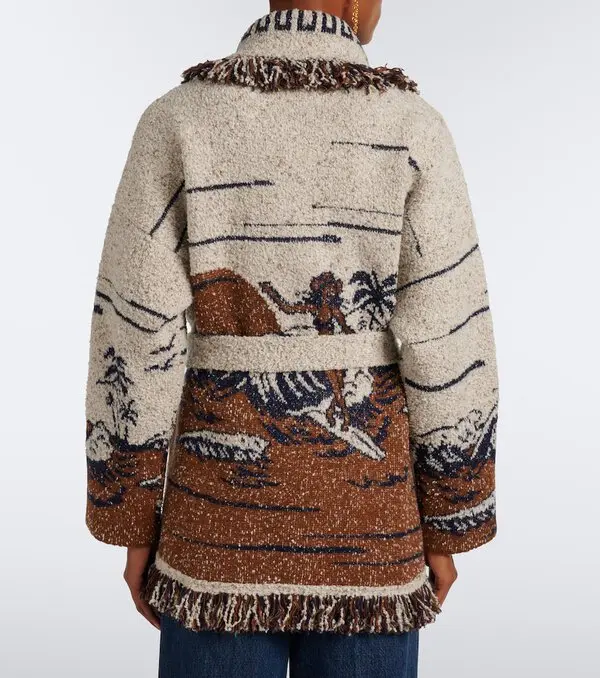 Alanui Riding The Waves Cotton And Wool Blend Cardigan - Multicoloured