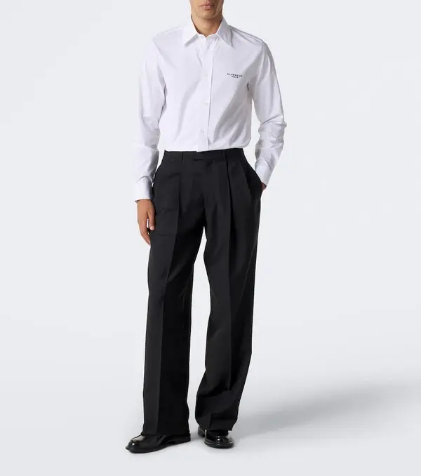 Givenchy Logo Embroidered Cotton Poplin Shirt