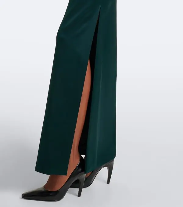 Max Mara Elegante Ruched Embellished Satin Cocktail Dress