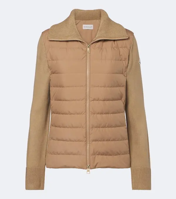 Moncler Down-paneled Virgin Wool Cardigan