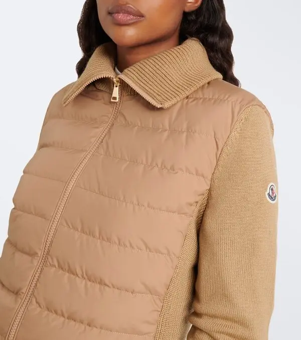 Moncler Down-paneled Virgin Wool Cardigan