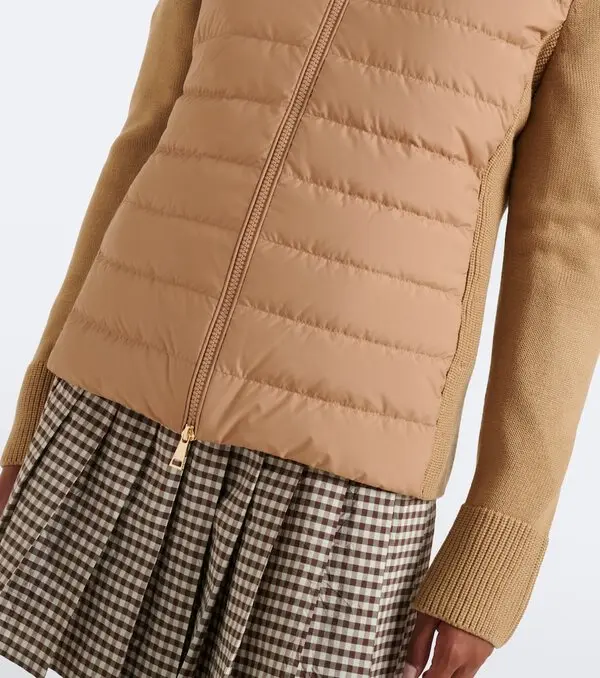 Moncler Down-paneled Virgin Wool Cardigan
