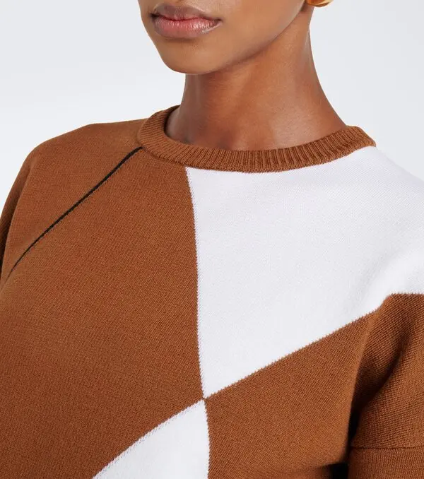 Max Mara Argyle Virgin Wool Pullover