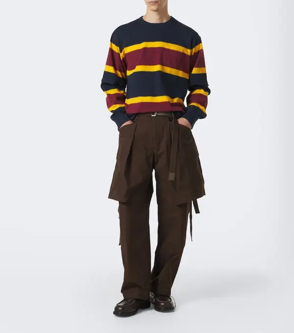 Sacai Striped Cotton Jersey Sweatshirt