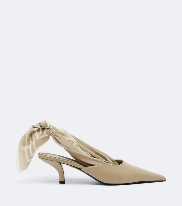 TOTEME Scarf Leather Slingback Pumps