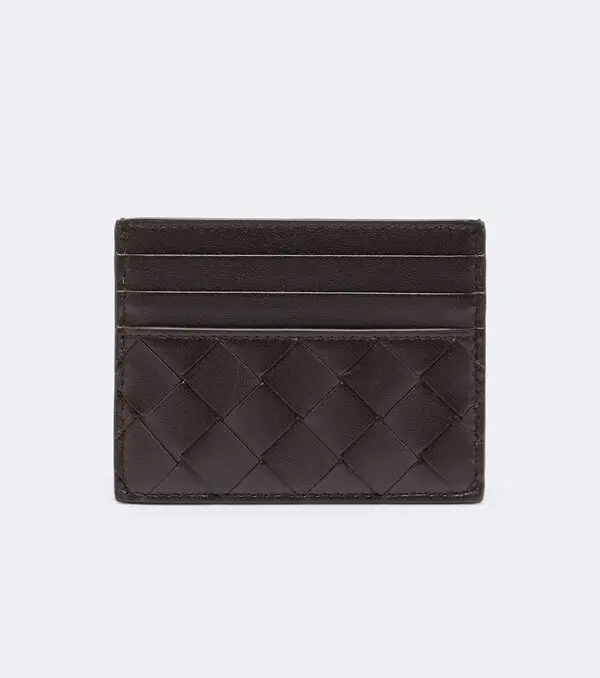 Bottega Veneta Intrecciato Leather Card Holder - Brown