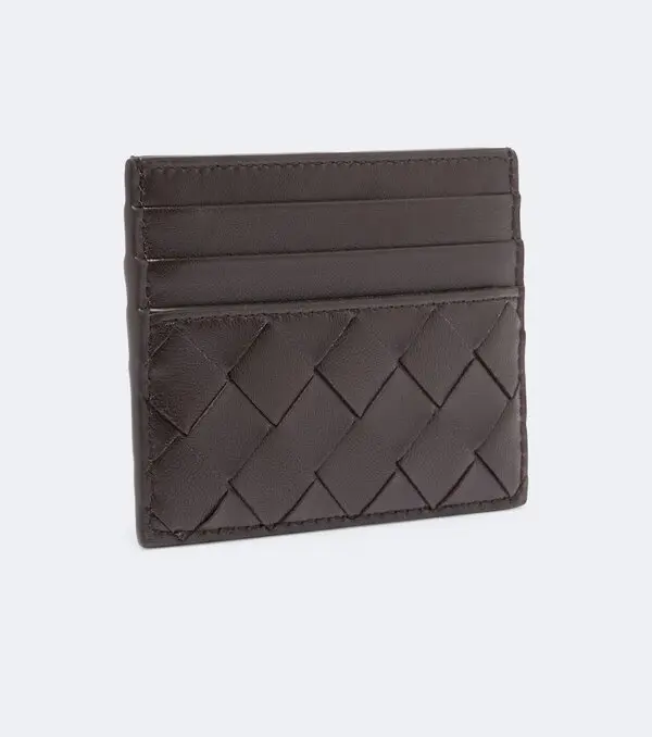 Bottega Veneta Intrecciato Leather Card Holder - Brown