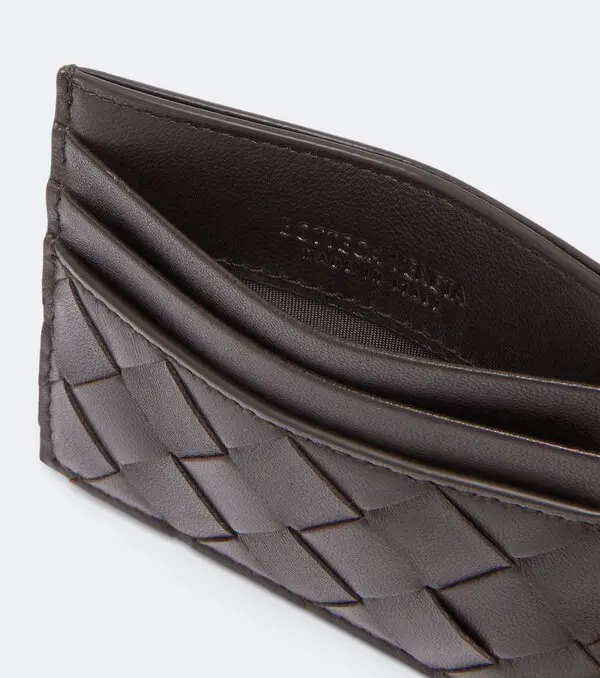 Bottega Veneta Intrecciato Leather Card Holder - Brown