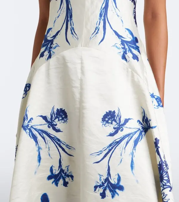 Erdem Floral Twill Midi Dress