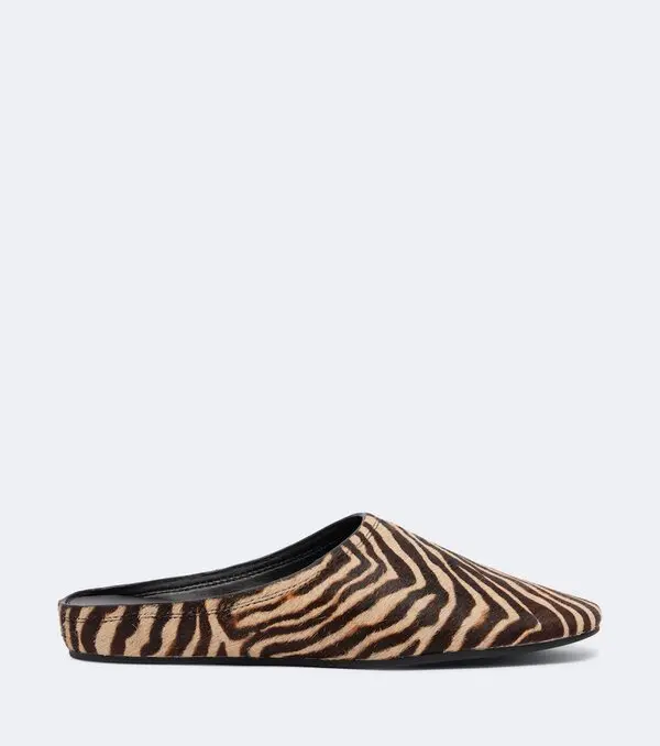 Veronica Beard Narcisa Zebra-print Calf Hair Mules