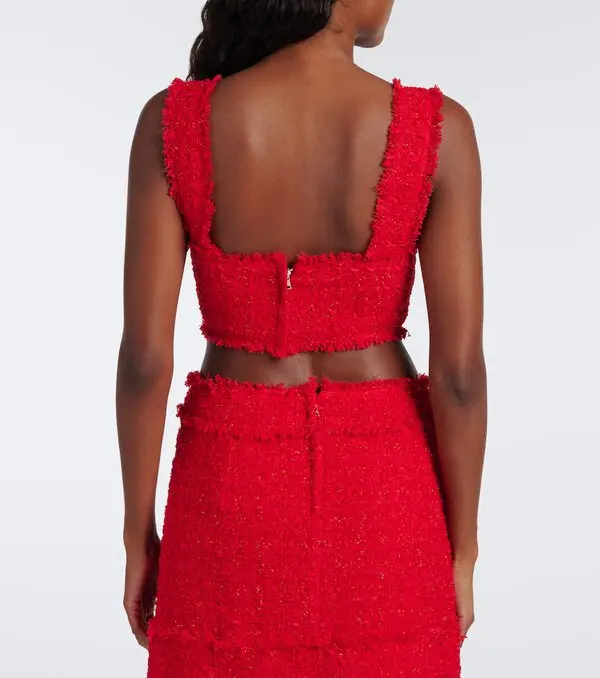 Dolce & Gabbana Cotton-blend Bouclé Crop Top