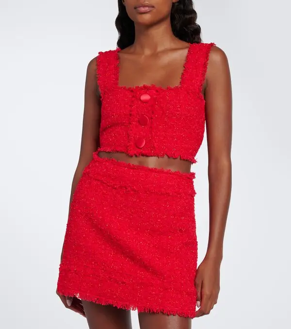 Dolce & Gabbana Cotton-blend Bouclé Crop Top