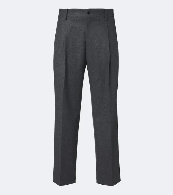 Dolce & Gabbana Virgin Wool Flannel Wide-leg Pants