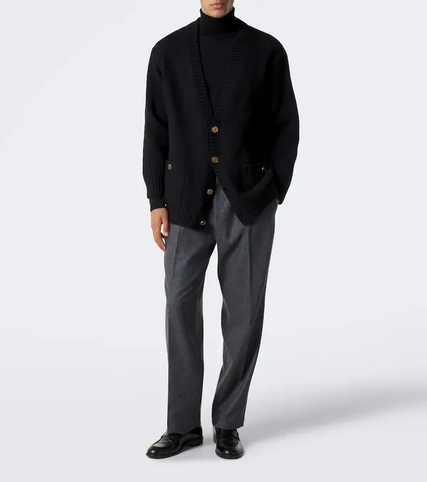 Dolce & Gabbana Virgin Wool Flannel Wide-leg Pants